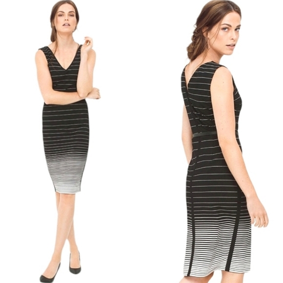 White House Black Market | Dresses | Whbm Gradient Stripe Sheath Dress ...